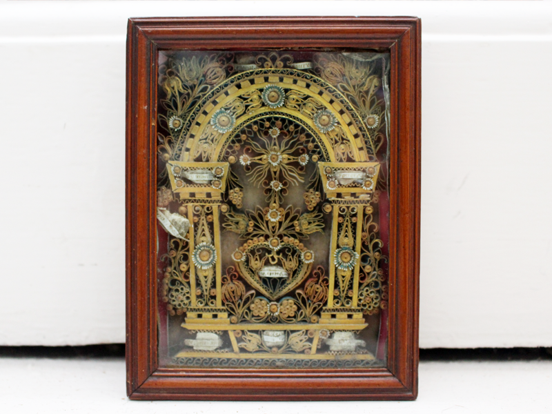 An Ornate Italian Gold Paper Scroll Relic with Pearwood Frame – Streett ...
