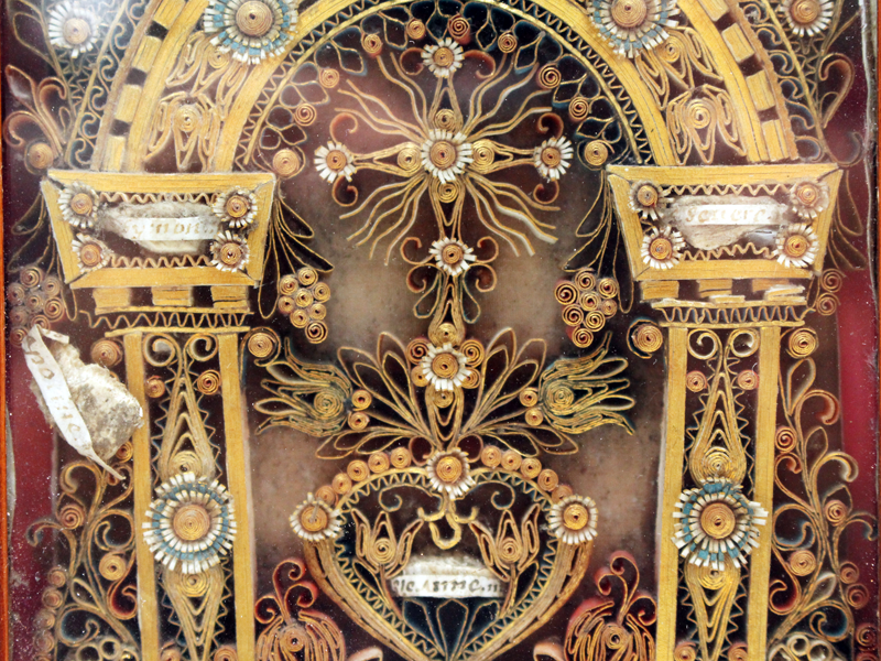 An Ornate Italian Gold Paper Scroll Relic with Pearwood Frame – Streett ...